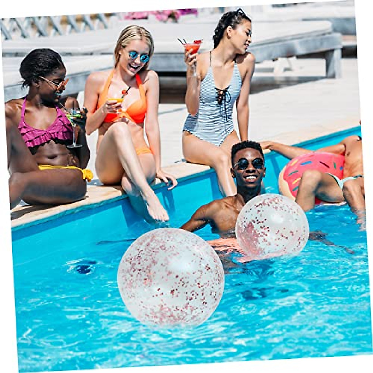 BESTOYARD 1 Set Inflatable Beach Ball Pool Ball Beach Pool Toys Ball inflator Summer Toys Beach Balls in Bulk Beach Toy Inflatable Glitter Ball Water Inflatable Ball Funny Beach Ball