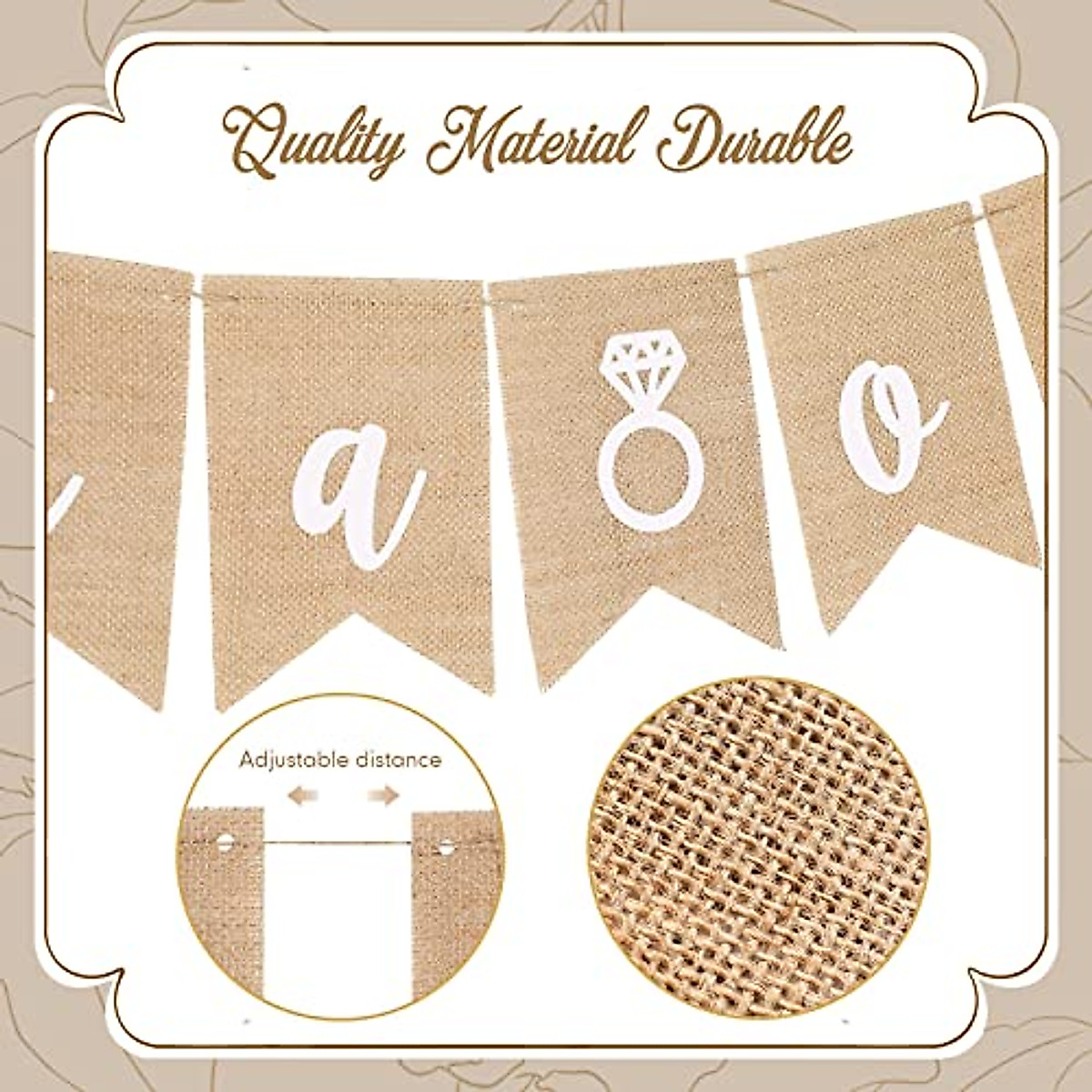 He Put A Ring On It Banner Engaged Banner Burlap Rustic Bunting Garland Engagement Decorations Engaged Sign Background Backdrop for Proposal Wedding Engagement Party Decor Supplies
