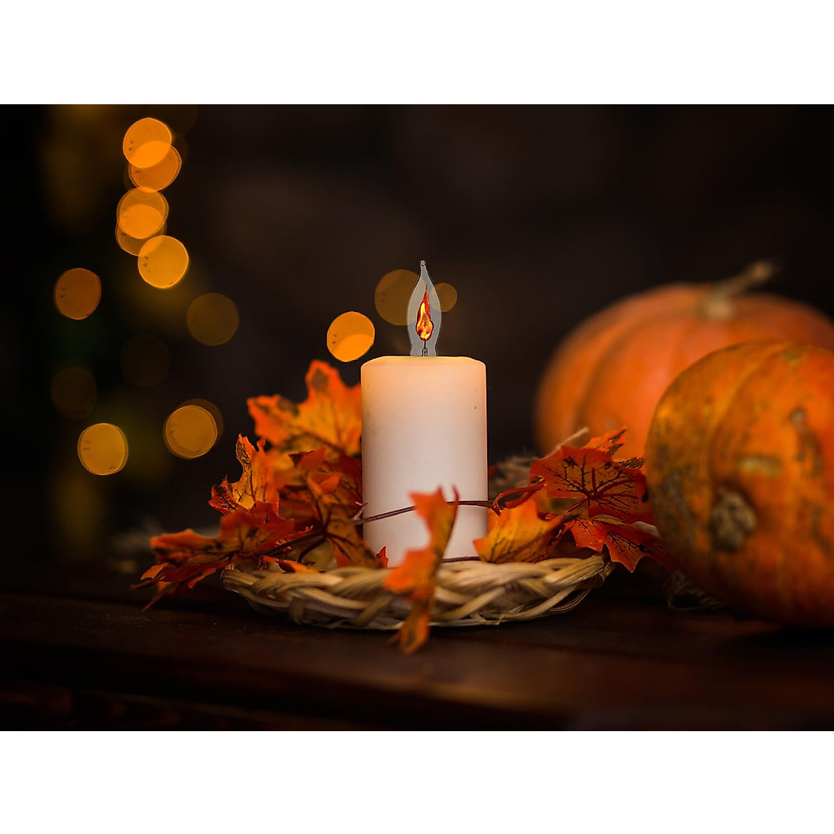 The Dreidel Company Flicker Flame Shaped Light Bulbs, E12 Replacement Bulbs, Dances with a Flickering Orange Glow, 1 Watt Bulb, 120 Volt (6-Pack)