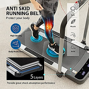 VIVOHOME 2 in 1 Under Desk Electric Folding Treadmill 2.25HP with APP, Watch Remote Control, LED Display and 12 Preset Programs Portable Workout Running Jogging Walking Machine for Home Office