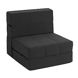 VINYUSE Folding Sofa Bed,Convertible Sleeper Chair Floor Couch,7 inch High Resilience Memory Foam, Futon Sofa Sleeper Chair with Washable Cover for Living Room/Bedroom 76" x 29" x 7", Dark Grey