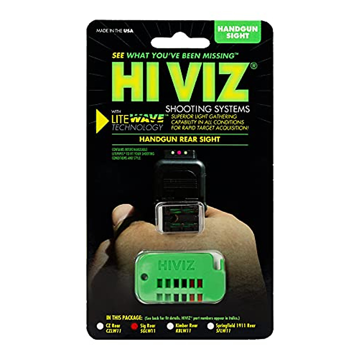 HIVIZ Sight Systems SGLW18, Litewave Rear Sight, Sig Sauer P-Series