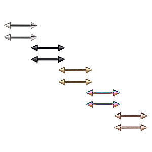 Ruifan 316L Stainless Steel Spike Nipple Shield Barbell Ring Bar Body Piercing Retainer 14G 5/8Inch 10PCS