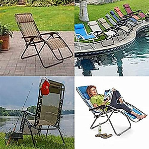 A-Life Zero Gravity Chair Replacement Cords Bungees Repair Kit Universal Elastic Laces for Recliners Lounge Chair Anti Gravity Chair Reclining Patio Chairs Lawn Chair Sling Chair 4 Cords Black