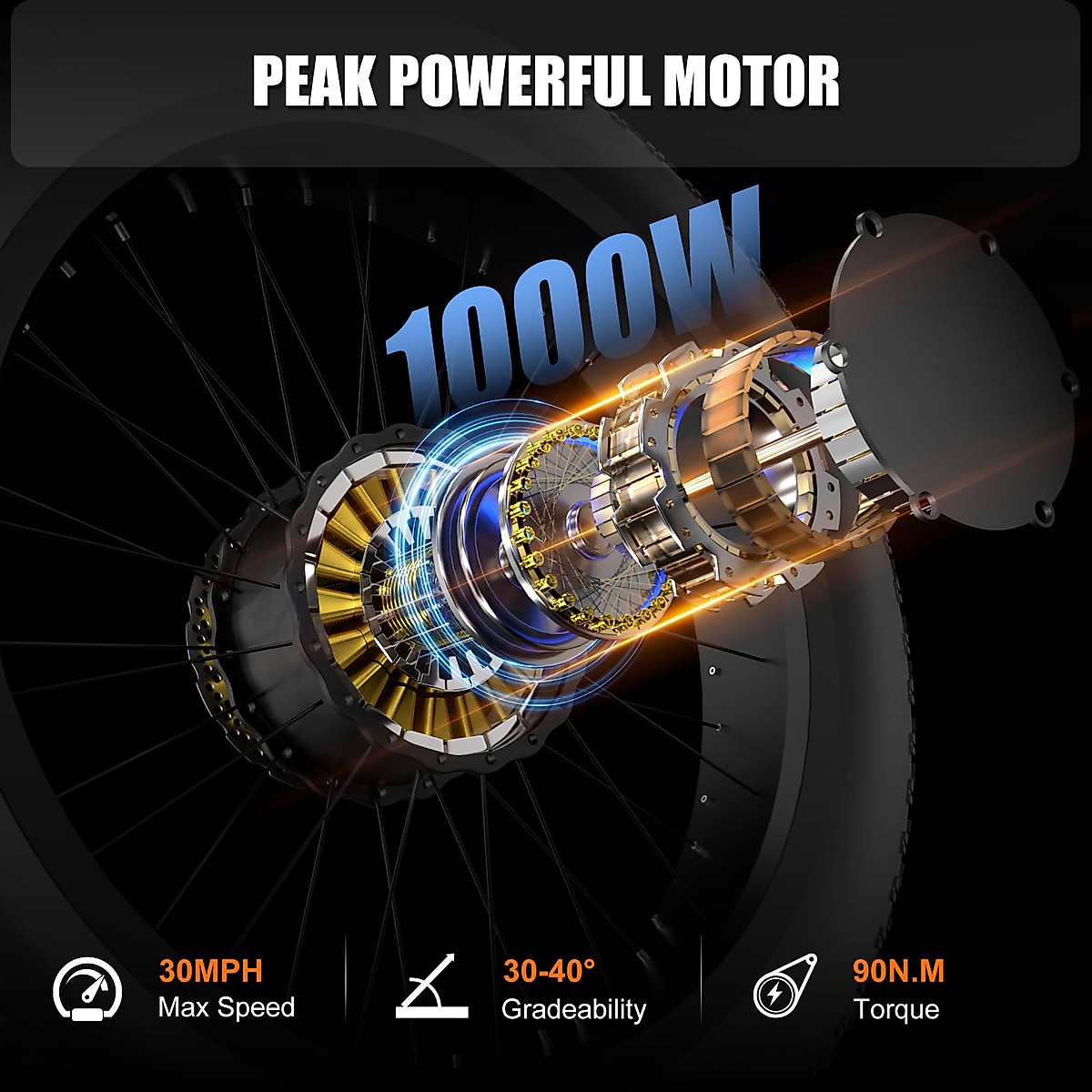 BIGUODIR Electric Bike for Adult 1000W Foldable, 48V 30Ah/20AH Long Range Electric Bicycle LG Cells, 26"x4" Fat Tire Ebike, Up to 30MPH Dual Hydraulic Brakes, Full Suspension Mountain Class 3 Ebike