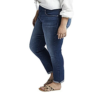 JAG Jeans Women's Size Amelia Mid Rise Slim Ankle Pull-on Jeans, Med Wash Eae374, 14 Plus