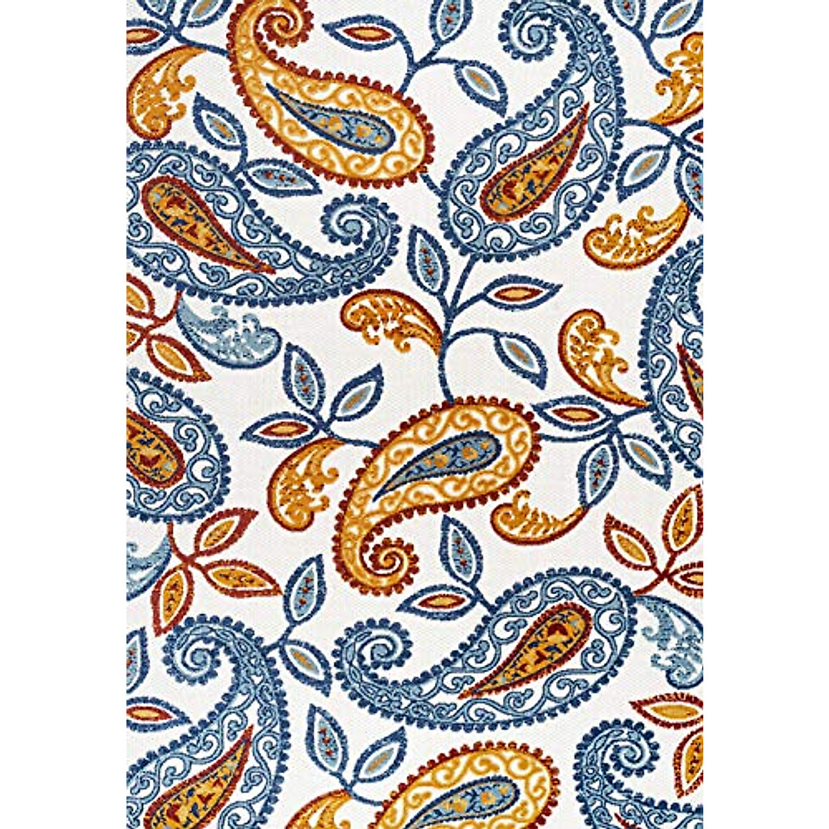 JONATHAN Y AMC102B-5 Julien Paisley High-Low Indoor Outdoor Area-Rug Bohemian Floral Easy-Cleaning High Traffic Bedroom Kitchen Backyard Patio Porch Non Shedding, 5 X 8, Orange/Blue