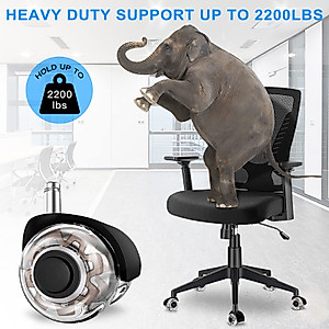 Office Chair Caster Wheels, Set of 5, Heavy Duty Chair Wheels for Hardwood, Carpet -Quiet & Smooth Gliding 2 Inch Office Chair Rubber Caster Wheels(Brown)