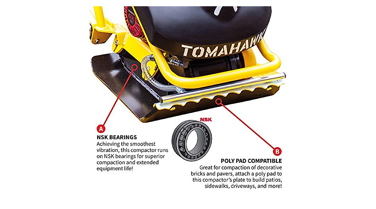 Tomahawk 5.5 HP Vibratory Plate Compactor - High Performance