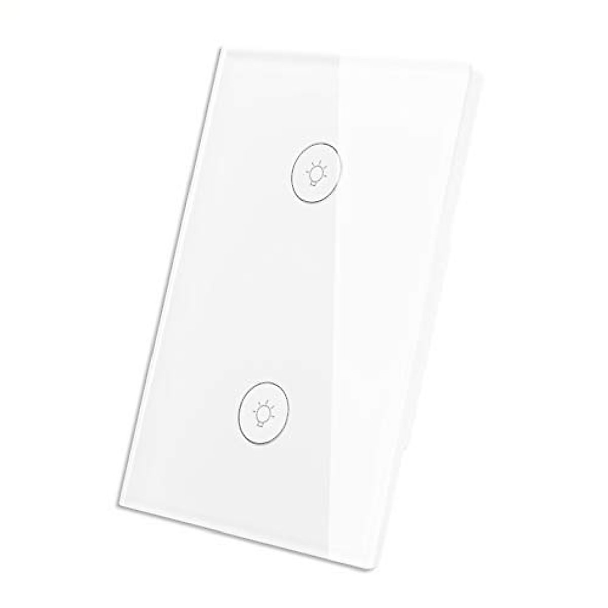 WiFi Smart Wall Touch Light Switch Glass Panel Wireless Remote Control by Mobile APP Anywhere Compatible with Alexa,Timing Function No Hub Required (Wall Switch 2 Gang)