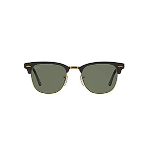Ray-Ban RB3016 Clubmaster Sunglasses+ Vision Group Accessories Bundle, unisex-adult (Black On Arista/Crystal Green (W0365),51)