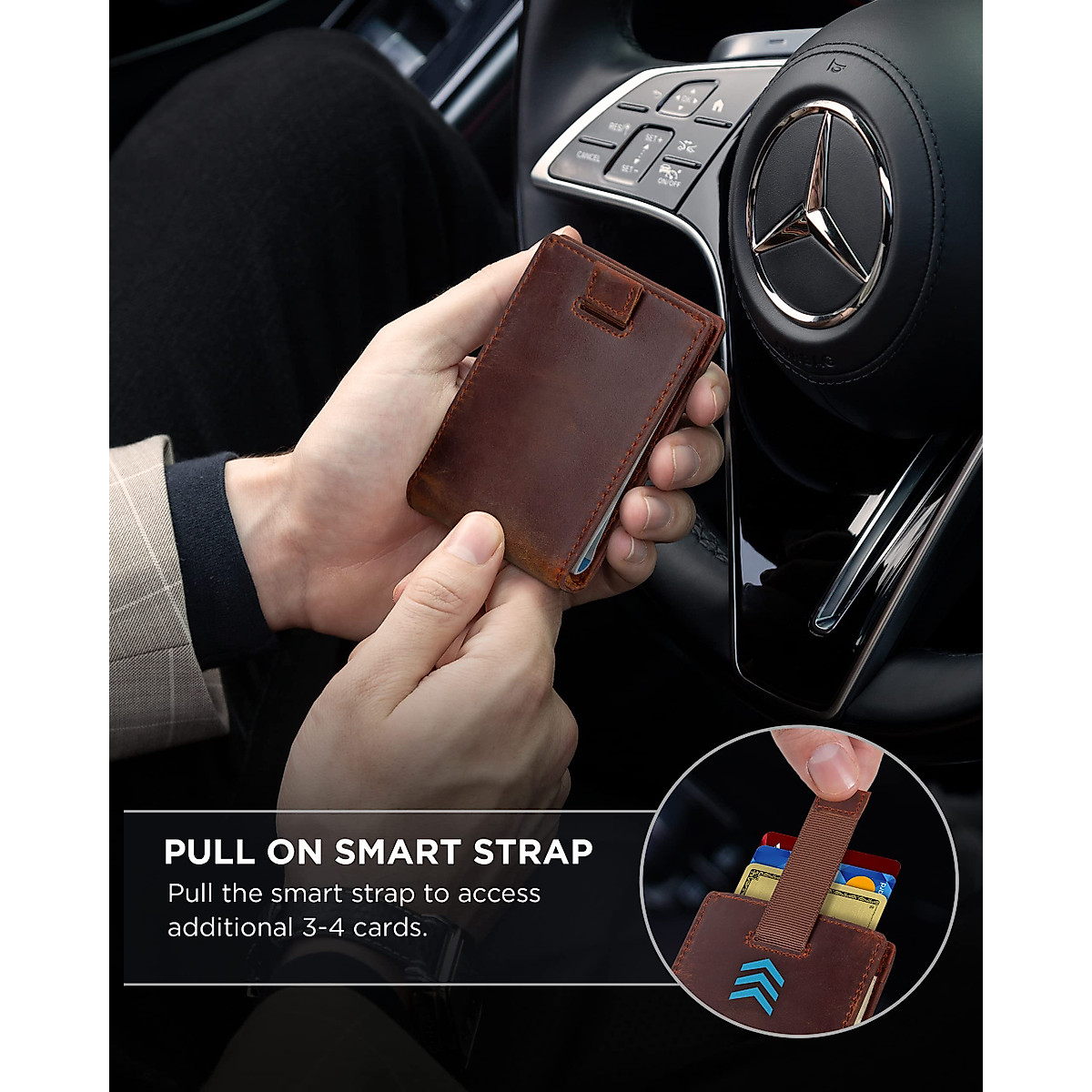 SERMAN BRANDS RFID Blocking Slim Bifold Genuine Leather Minimalist Front Pocket Wallets for Men with Money Clip Thin Mens (Canyon Red 1.0)