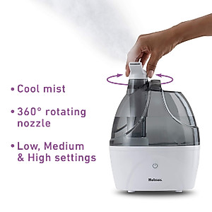 Holmes Ultrasonic Cool Mist Humidifier, 0.5 Gallon Ultrasonic Humidifier with Aromatherapy Tray and Protection