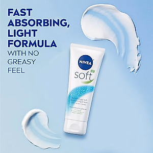 NIVEA Soft Refreshingly Soft Moisturizing Cream, Lightweight Moisturizer for Face, Body and Hands, Body Cream Enriched with Jojoba Oil and Vitamin E, 2.6 Oz Tube, Pack of 3