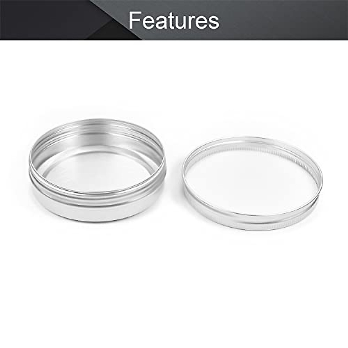 Othmro 3pcs 3.4oz Metal Round Tins Aluminum Tin Cans Containers with Screw Lid, 83 * 23mm(DxH) Silver tin cans for Salve, Spices, Lip Balm, Tea or Candies 100ml