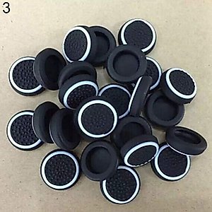 shlutesoy 4Pcs Joystick Caps,Soft Silicone Controller Thumb Stick Grip Joystick Button Cap Cover for PS3 PS4 Black&White