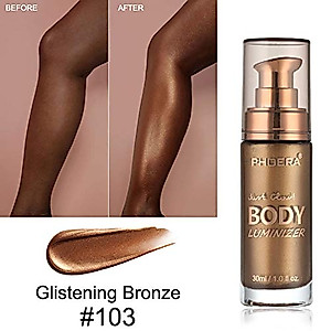 Ascoka Liquid Highlighter Body Shimmer, Waterproof, Bronze, 103