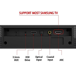 ASDAJK Wall-Mounted TV Soundbar Home Theater 40W Speaker Support Optical -Compatible AUX with Subwoofer for TV PC