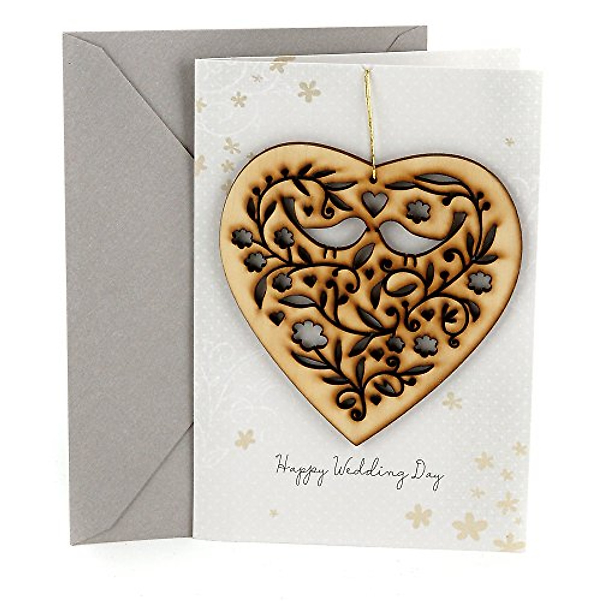 Hallmark Wedding Card (Removable Keepsake Wooden Heart Ornament)