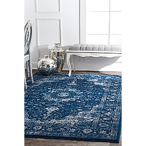 nuLOOM Paisley Verona Vintage Persian Area Rug, 4' x 6', Dark Blue
