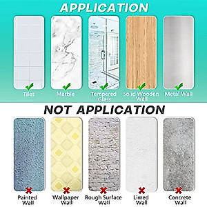 Shower Caddy Bathroom Organizer 3-Pack Adhesive Shower Shelves Rustproof Shower Shelf for Inside Shower Storage with Soap Holder and 6 Adhesives