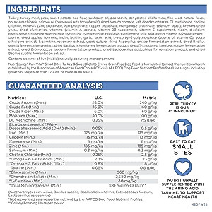 Pure Vita Grain Free Turkey & Sweet Potato Small Bites Dog Food 5lb