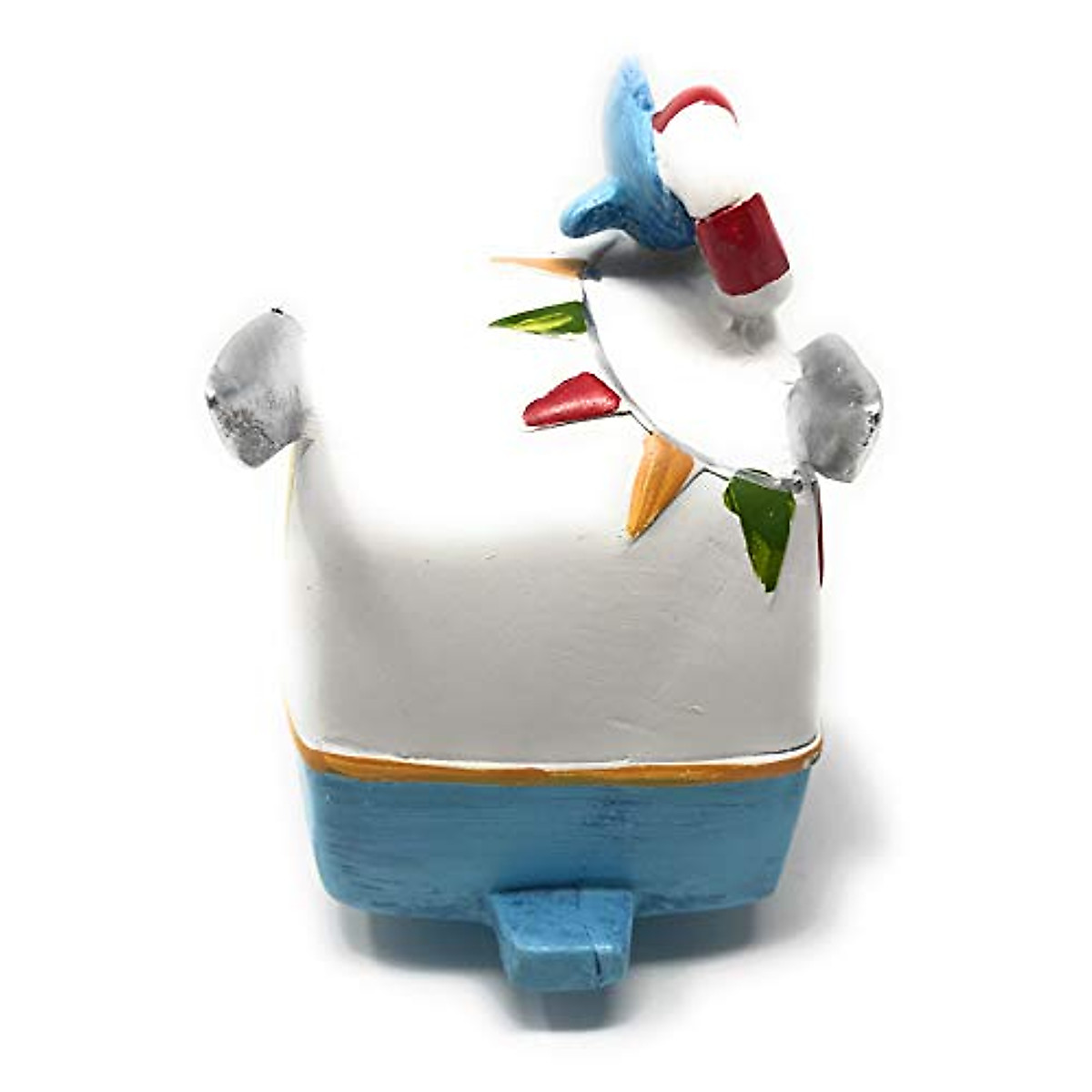 MWD Miniature Fairy Garden Retro Airstream RV Beach Camper Trailer Surf Shack Decor, Mini and Dollhouse Accessories, Surfer Camping Lover Coastal Beach Themed Home Decorations, Resin, 6"