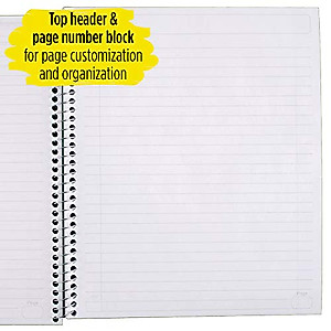 Five Star Interactive Notetaking, 1 Subject, Wide Ruled Spiral Notebooks, 100 Sheets, 11" x 8-1/2", 3 Pack (38605)