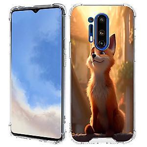 Elgzigok Transparent Case for OnePlus 8 Pro Fox-aa23 Phone Cover Clear Silicone Protective Case for OnePlus 8 Pro Shock-Proof Four Corners Reinforced