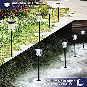 WTGEGF Solar Pathway Lights Outdoor, 4 Pack 200 Lumens Landscape Path Lights, IP65 Waterproof Warm/White Solar Driveway Lights, Long Lasting LED Solar Walkway Back Yard Lights for Garden Lawn Patio