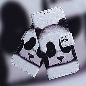 NATUMAX Phone Cover Wallet Folio Case for Oppo REALME 7 PRO, Premium PU Leather Slim Fit Cover for REALME 7 PRO, 2 Card Slots, Horizontal Viewing Stand, Fashion case, Panda