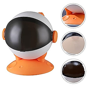Zerodeko Desktop Trash Can Astronauts Garbage Bucket Small Container Bin Spaceman Shape Wastebasket with Lid Makeup Brush Holder Pen Pencil Cup for Home Office