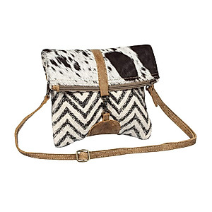 Myra Bag Devious Upcycled Canvas & Cowhide Crossbody Bag S-1339