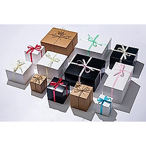 GEFTOL Gift Box 20 Pack 6 x 6 x 4 inches Fold Box Paper Gift Box Bridesmaids Proposal Box for Bridal Birthday Party Christmas（Black）