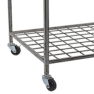 Deco 79 Metal Trapezoid Storage Cart with Wheels, 28" x 18" x 36", Gray