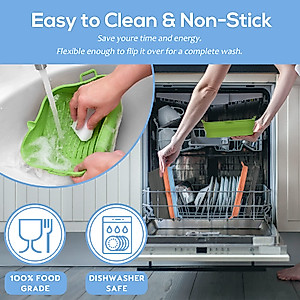 [2 Pack] Silicone Air Fryer Liners Square - Reusable Airfryer Silicone Basket - Easy to Clean Air Fryers Silicone Pot for 5.8 to 8 Qt Large Air Fryer Baking Tray Oven Accessories, 8.5 Inch