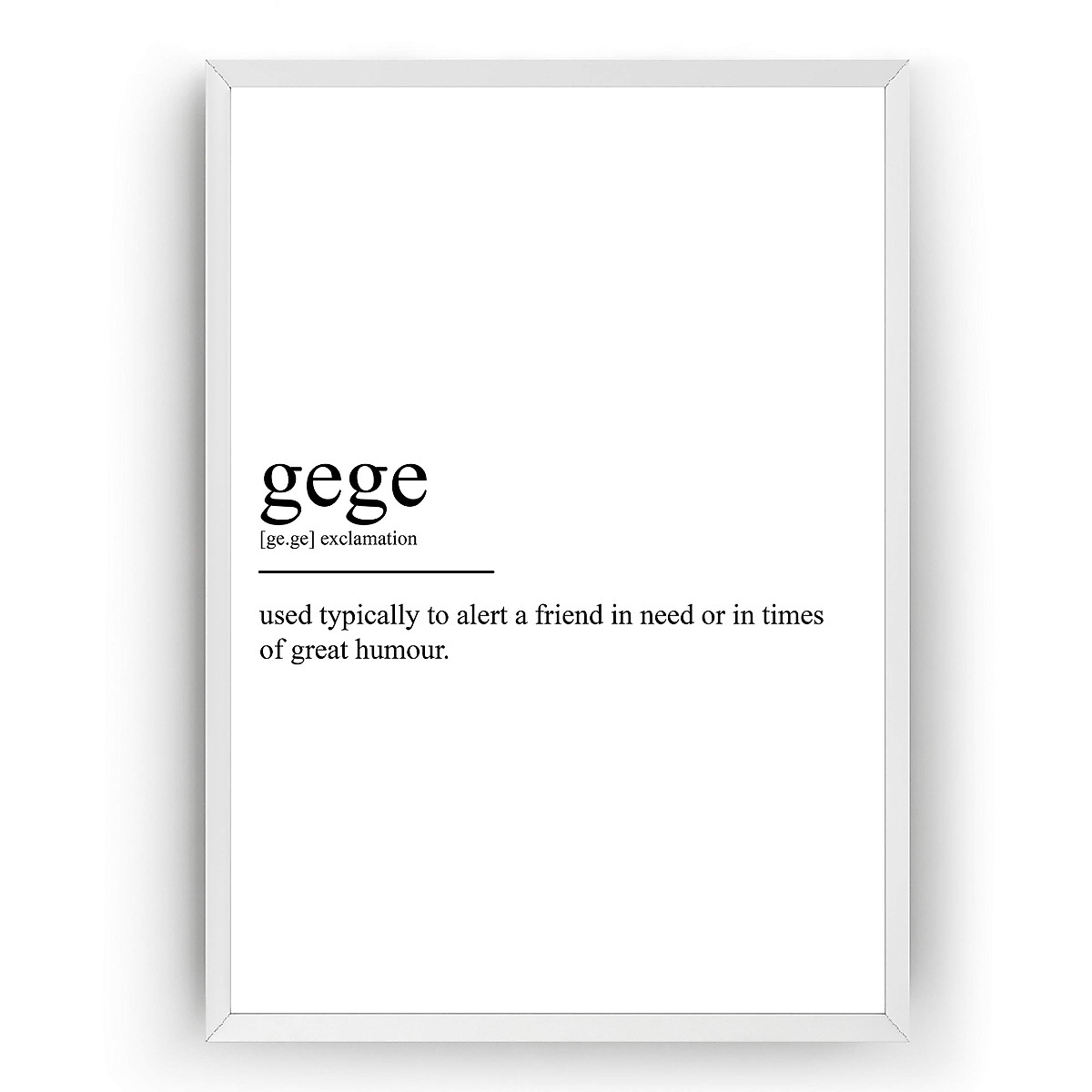 Gege Definition Print - Chinese Dictionary Poster Wall Art Home Decor Quote Typography - Frame Not Included