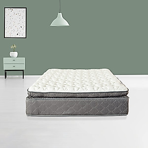 Greaton 13-inch Extra Plush Foam Encased Mattress with 3-inch Pillow Top, Provides Perfect Body Support and Ultimate Comfort, Premium Bedding Mattresses with Black Border and White Top, Full XL