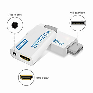 Green-state Wii to HDMI 720P / 1080P HD Output Upscaling Converter-Supports All Wii Display Modes to HDTV & Monitor