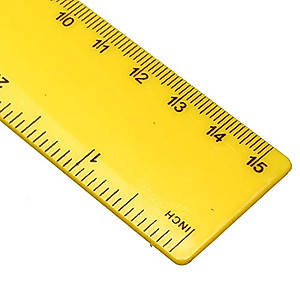 uxcell Plastic Ruler 15cm 6 Inches Straight Ruler Yellow Measuring Tool 6 Pcs