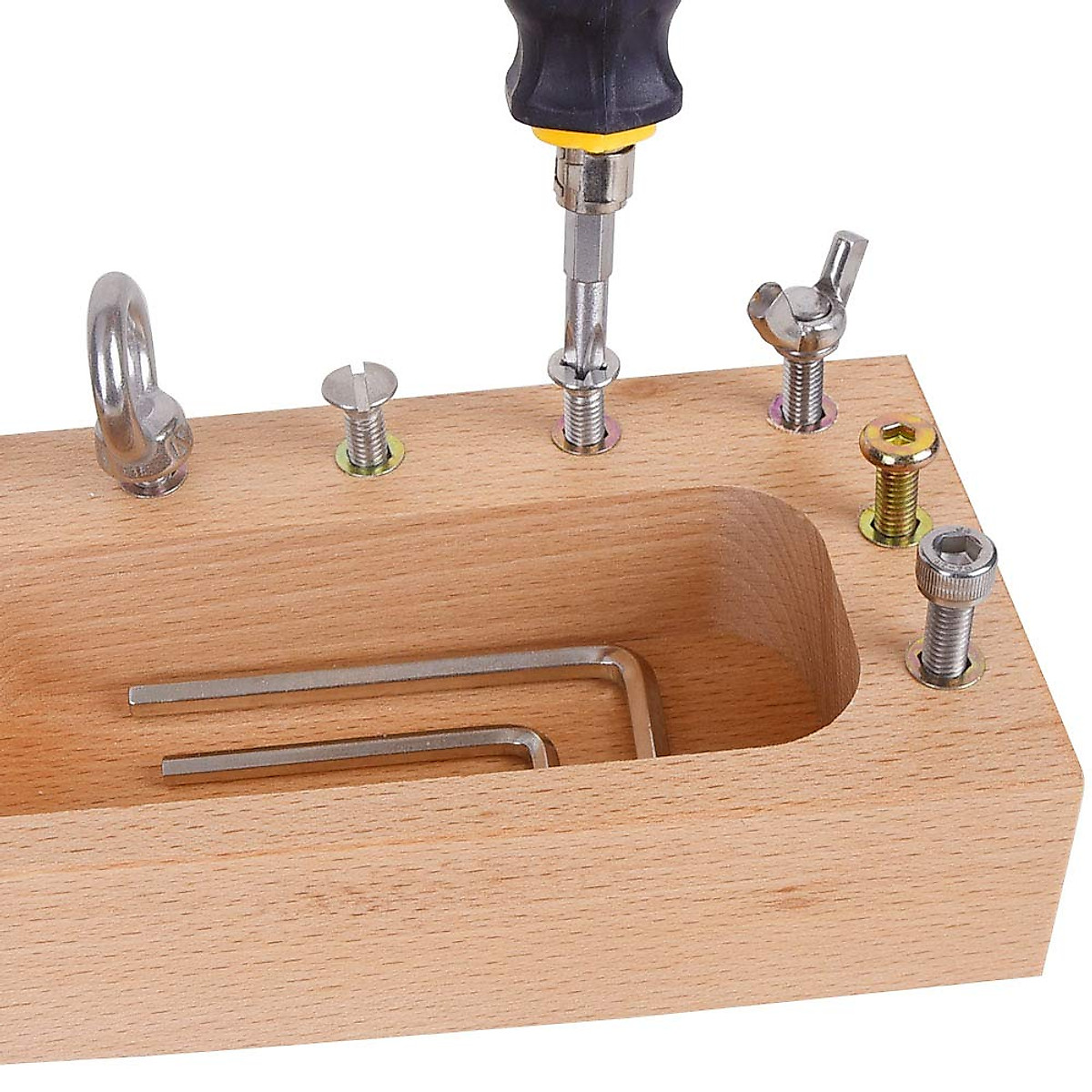 Vencer Wooden Box Screw Driver Board for Kids,Screw Sorter Game Basic Skills Educational Learning Toys,Toys for Children Over 3 Years Old Kids,Preschool Classroom Education Toy