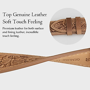 Deeplus 22mm Leather Watch Bands, Western Retro Embossed Leather Bands Compatible with Samsung Galaxy Watch 46/45mm, Gear S3 Frontier, Huawei Watch GT, Garmin Vivoactive 4/Forerunner 945, Retro Brown