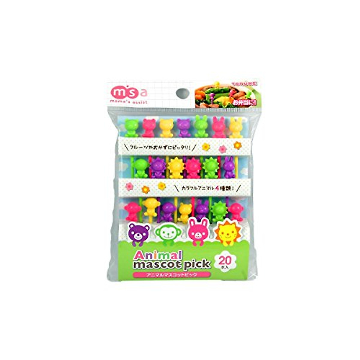 Torune Cute Animal Food Picks 20 Pcs - Cute Bento Box Decoration (Japan Import)