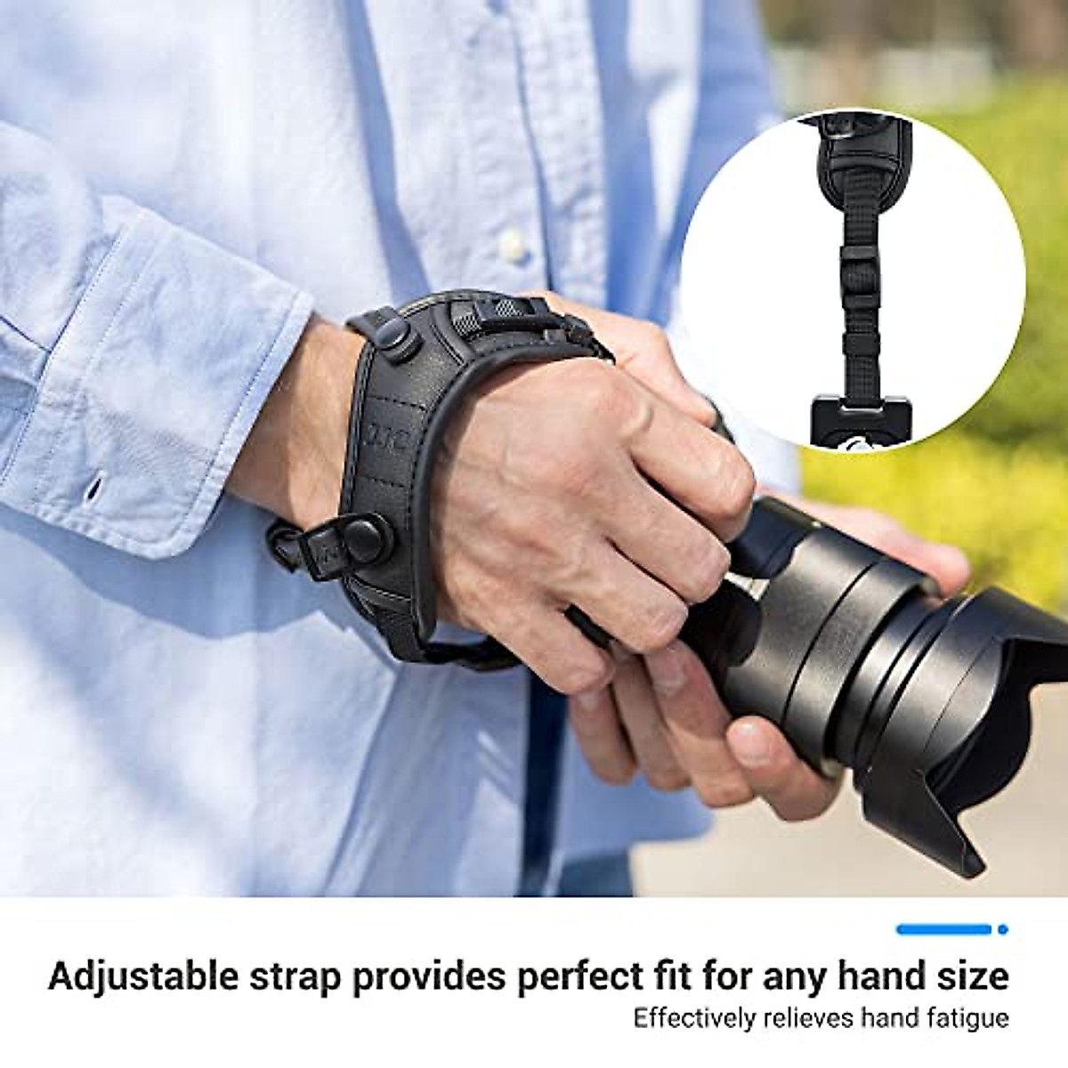 JJC Deluxe Mirrorless Camera Hand Grip Strap for Canon EOS R8 R6 Mark II R5 R7 R10 R RP M50 M6 Mark II Nikon Z9 Z7II Z6II Z5 Z50 Z30 Z fc Fuji Fujifilm X-T5 X-T4 X-T3 X-S10 X-T30 X-T20 X-E4 X-H2 X-H2S