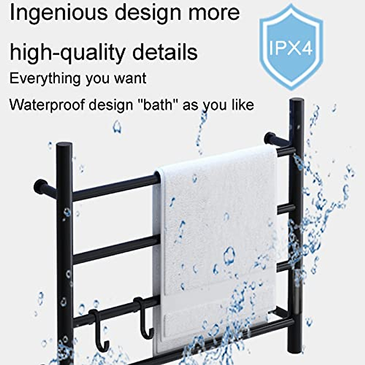 Electric Heating Bathroom Towel Rack Perforated 304 Stainless Steel Bright Intelligent Drying Electric Towel Rack,Silver