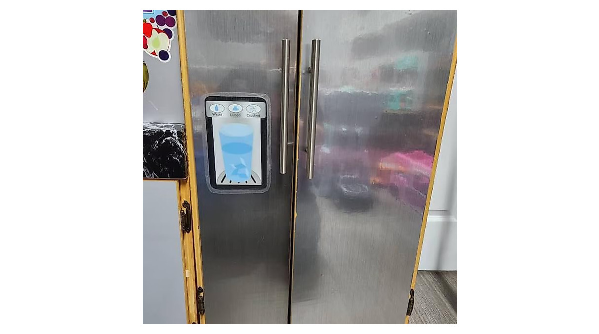 Play Kitchen Refrigerator Vinyl Decal - Easy DIY Toy Fridge Sticker