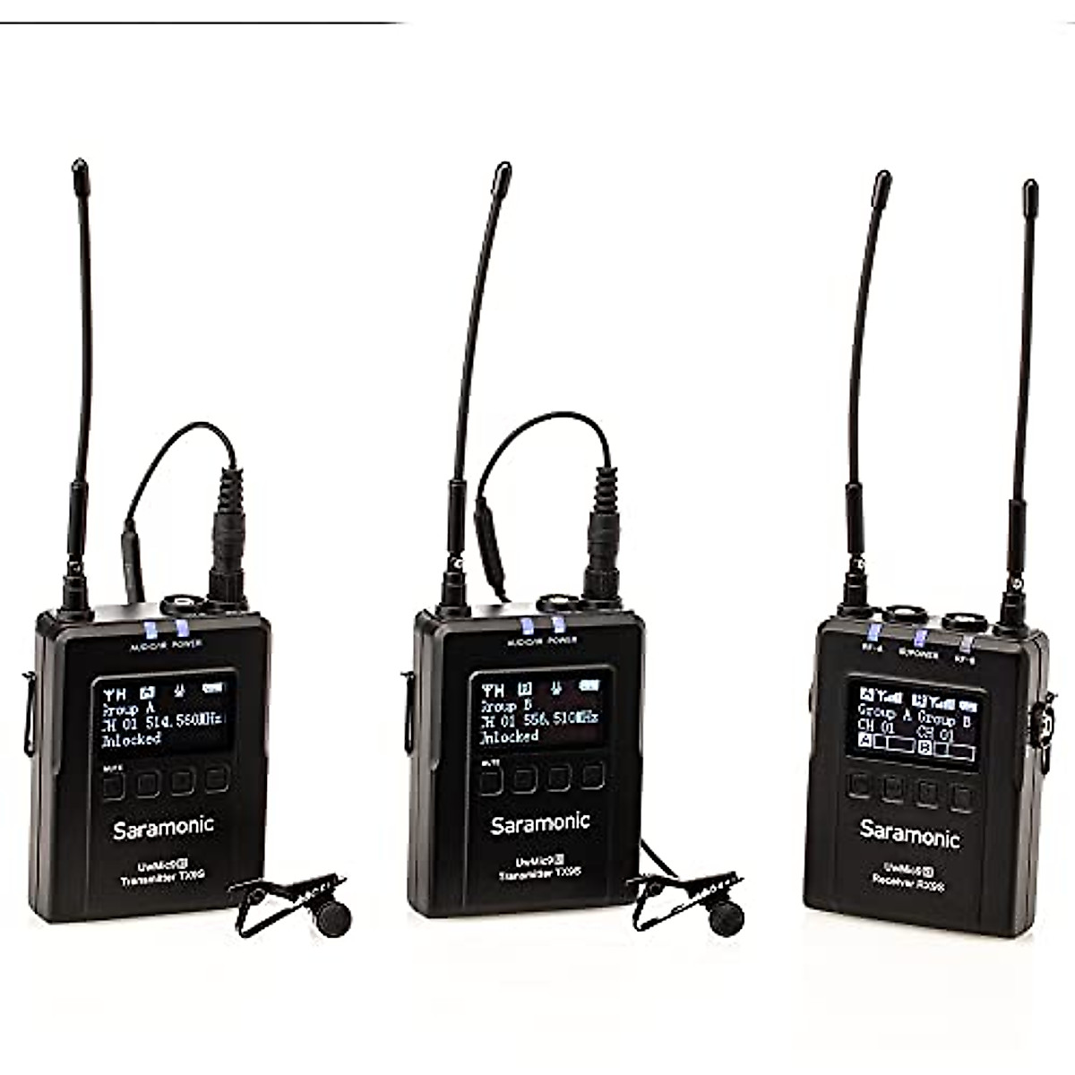 Saramonic Advanced 2-Person Wireless UHF Lavalier System with Dual Camera-Mount Receiver, Premium DK3A Lavaliers, Li-Ion Power, Hard Case & More (UwMic9S Kit 2),UWMIC9S-KIT2,Black