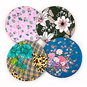 4 Pcs Double Layers Reusable Extra Large Shower Caps Waterproof, Elastic Satin Shower Cap For Women, Hair Bath Cap Bathing Shower Hat XL