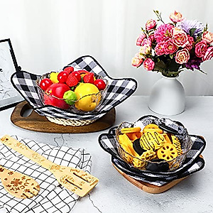 4 Pieces 2 Sizes Bowl holders Sponge and Microfiber Small Bowls Large Bowls Holder for Microwave Heat Plate Bowl Food Warmer for Home Kitchen and Hot Bowl Holder (Black and White)