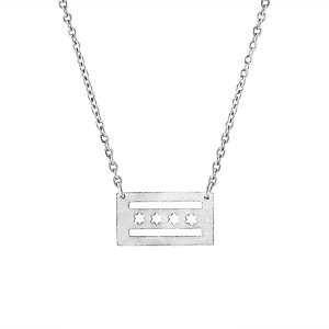 The Colette Collection Chicago Flag Necklace (Gold)